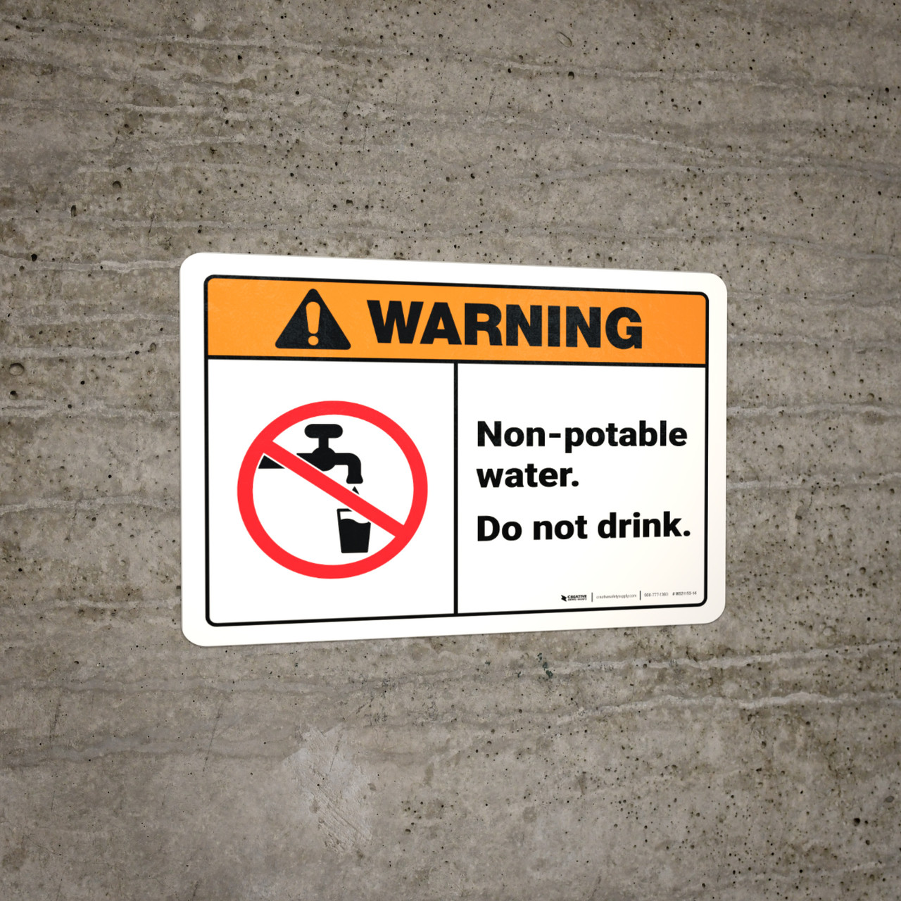 Warning: Non Potable Water Do Not Drink ANSI - Wall Sign | Creative ...