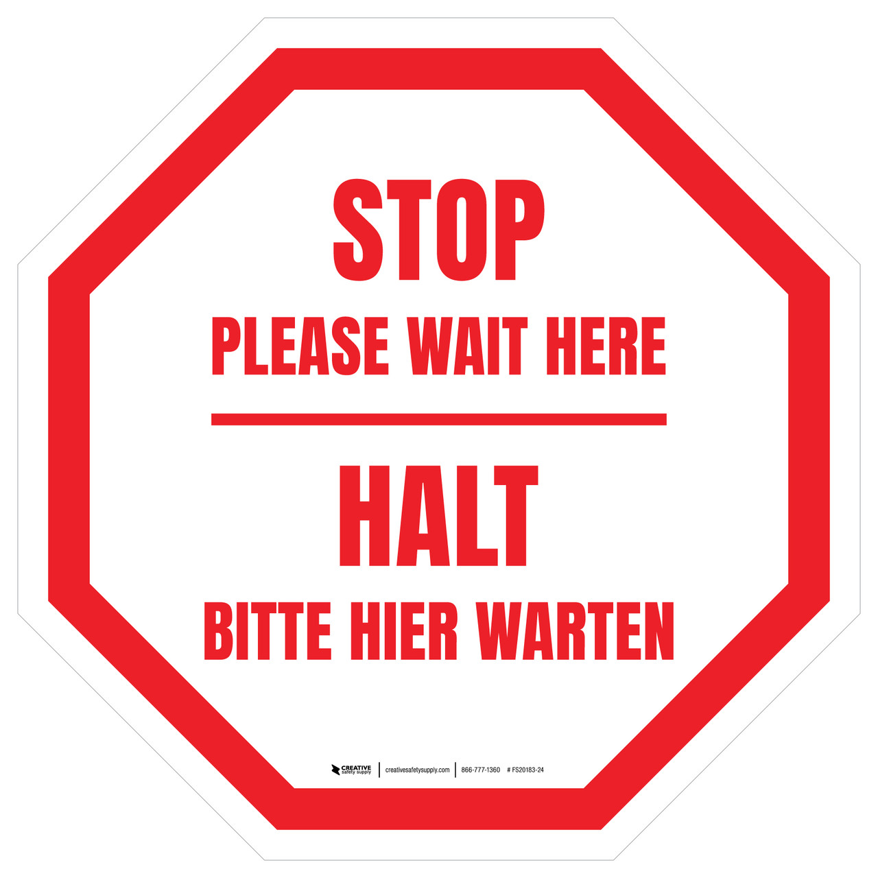 HALT - Bitte Hier Warten (STOP - Please Wait Here) Bilingual German ...