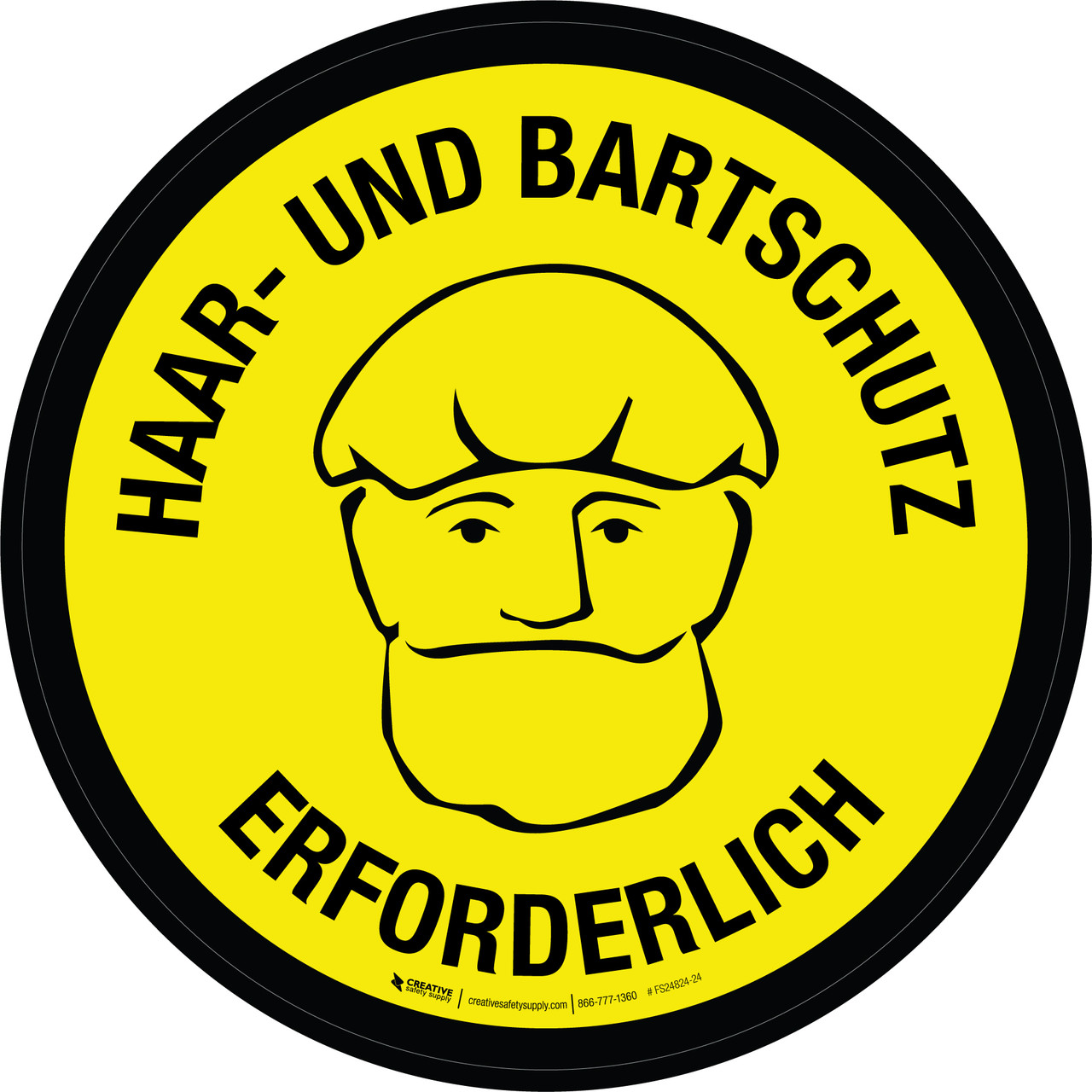 Haar- und Bartschutz erforderlich (Hair and Beard Protection Required ...