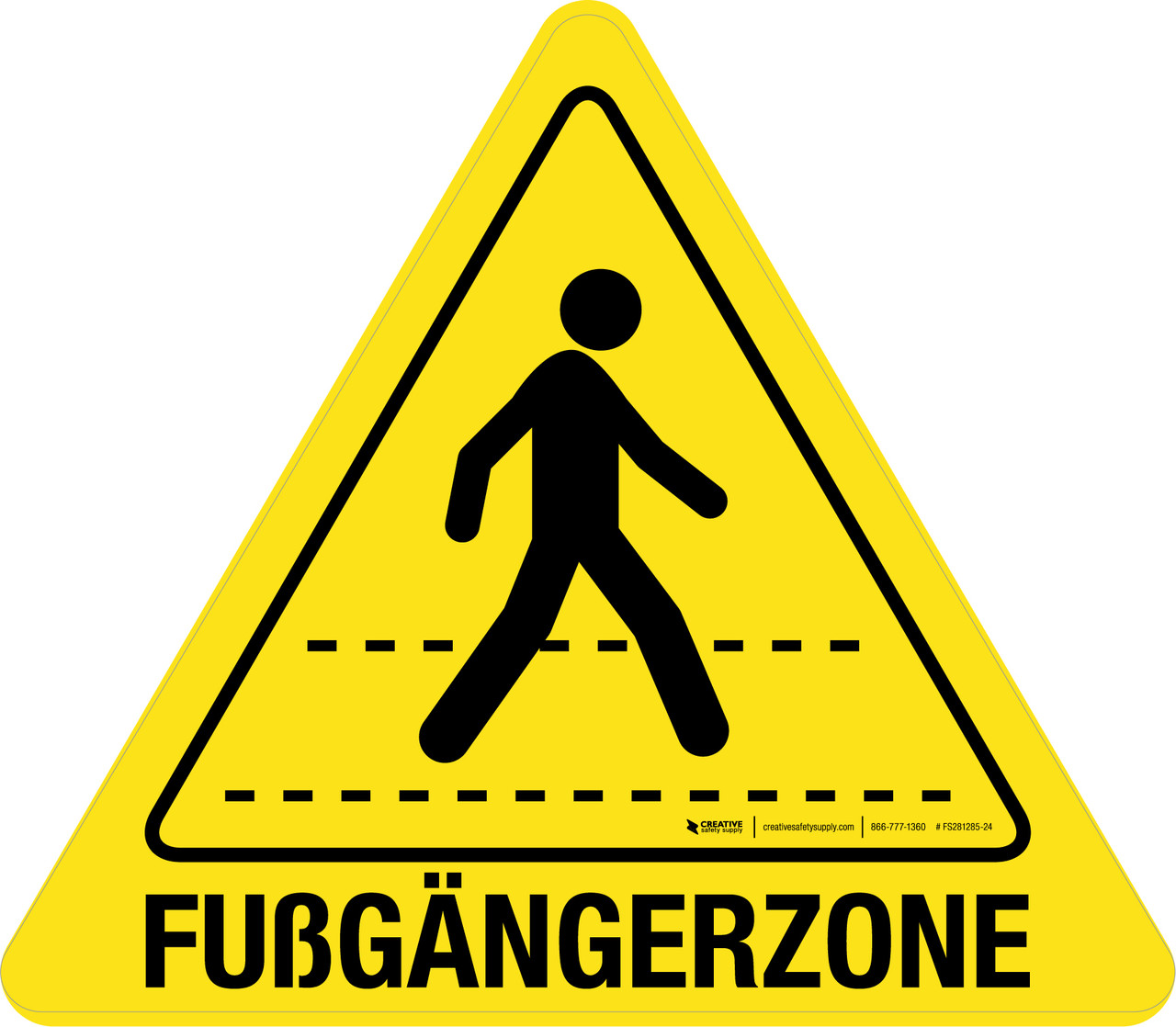 Fußgängerzone (Pedestrian Lane) Yield German - Floor Sign