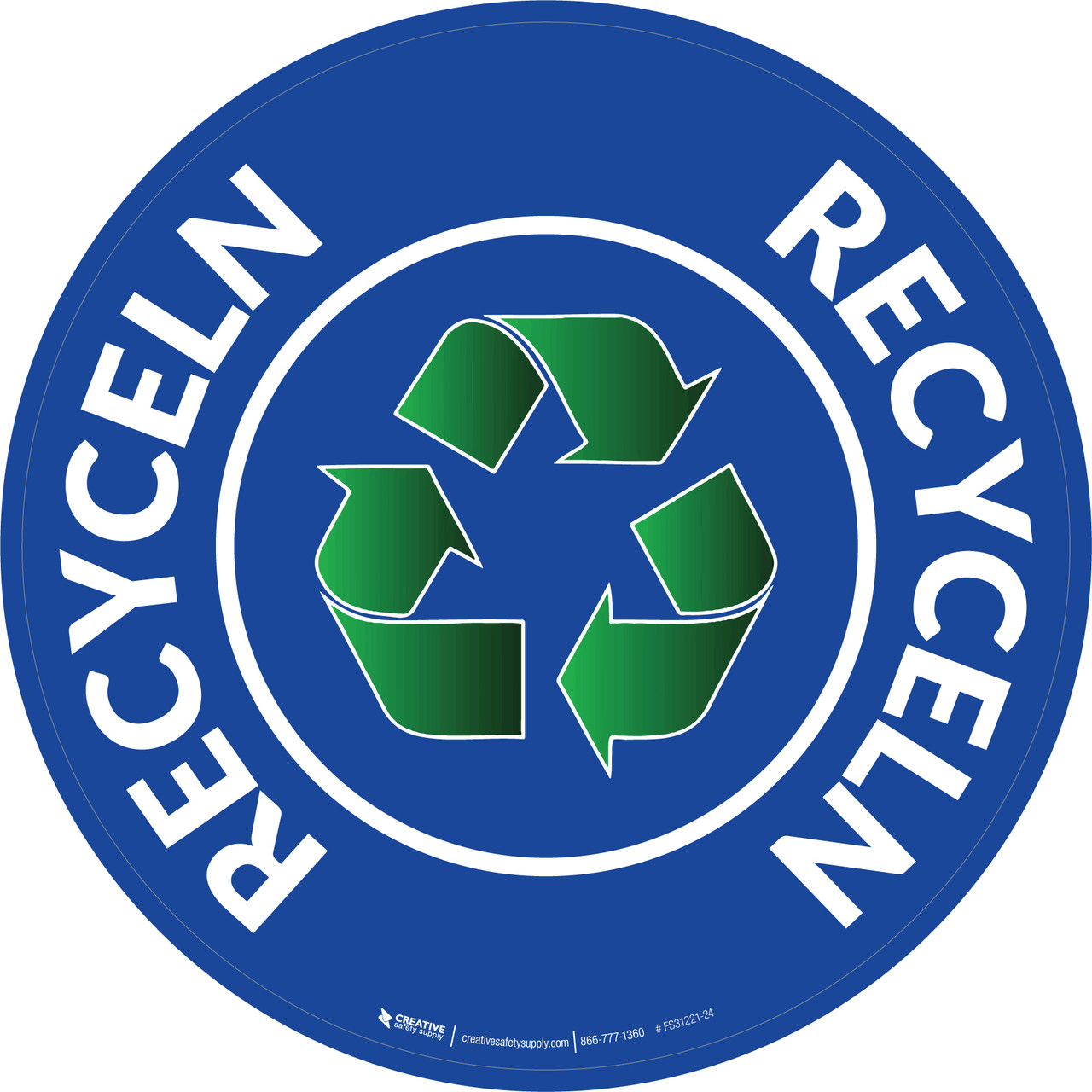 Blue Recycle Sign