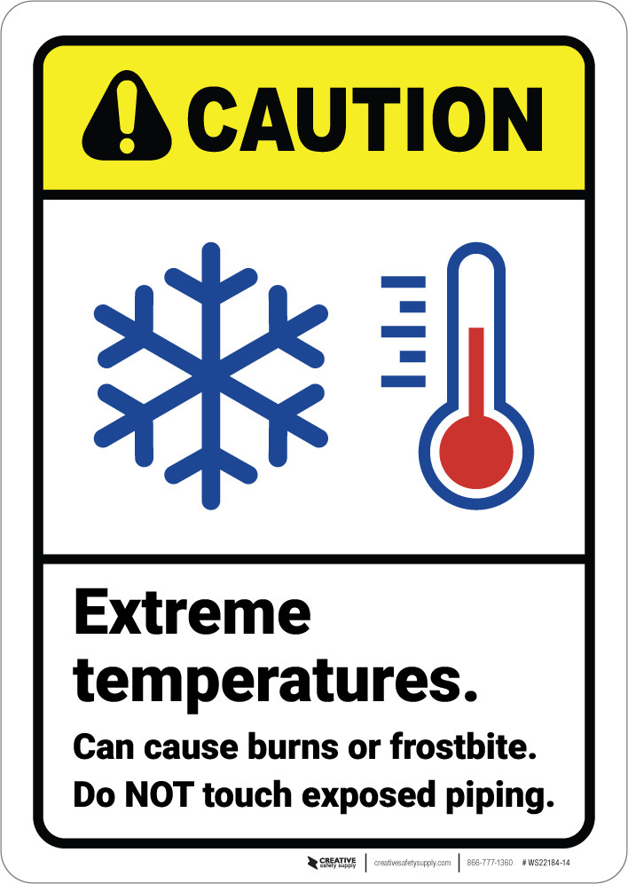 Caution: Extreme Temperatures Do Not Touch ANSI - Wall Sign | Creative ...