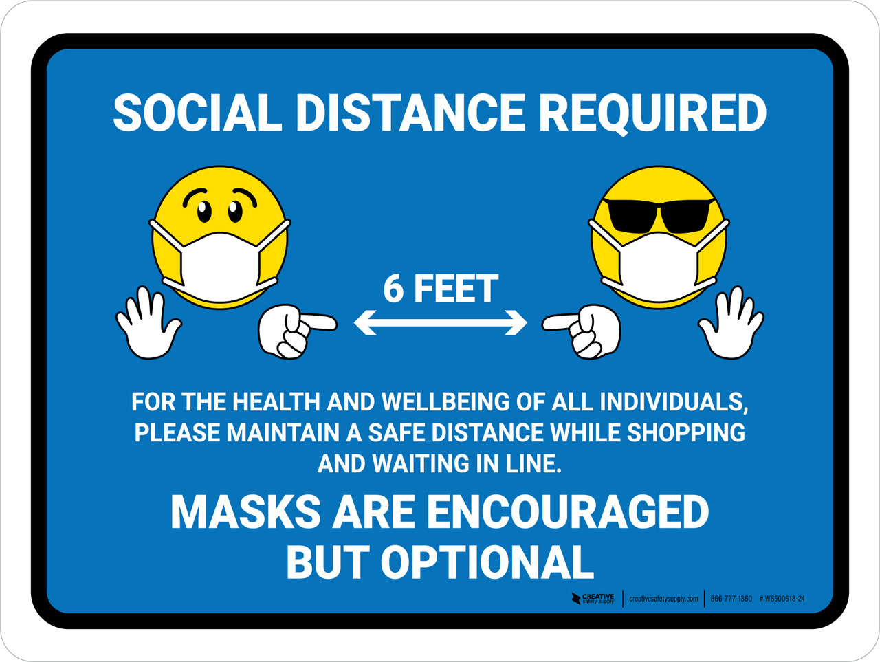 For The Health And Wellbeing Of All Blue With Emoji Landscape - Wall ...