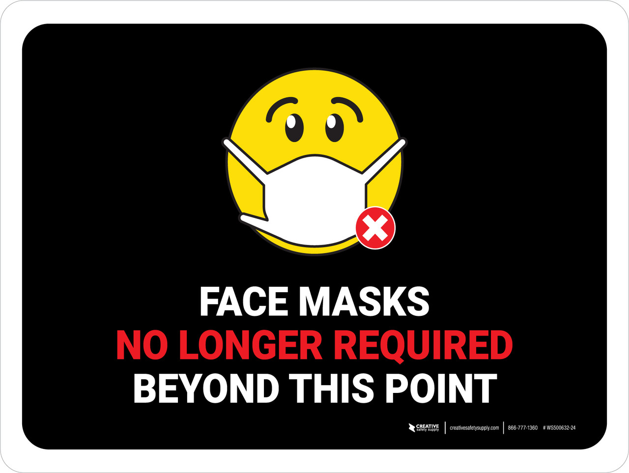 Face Mask No Longer Required Beyond This Point Landscape - Wall Sign