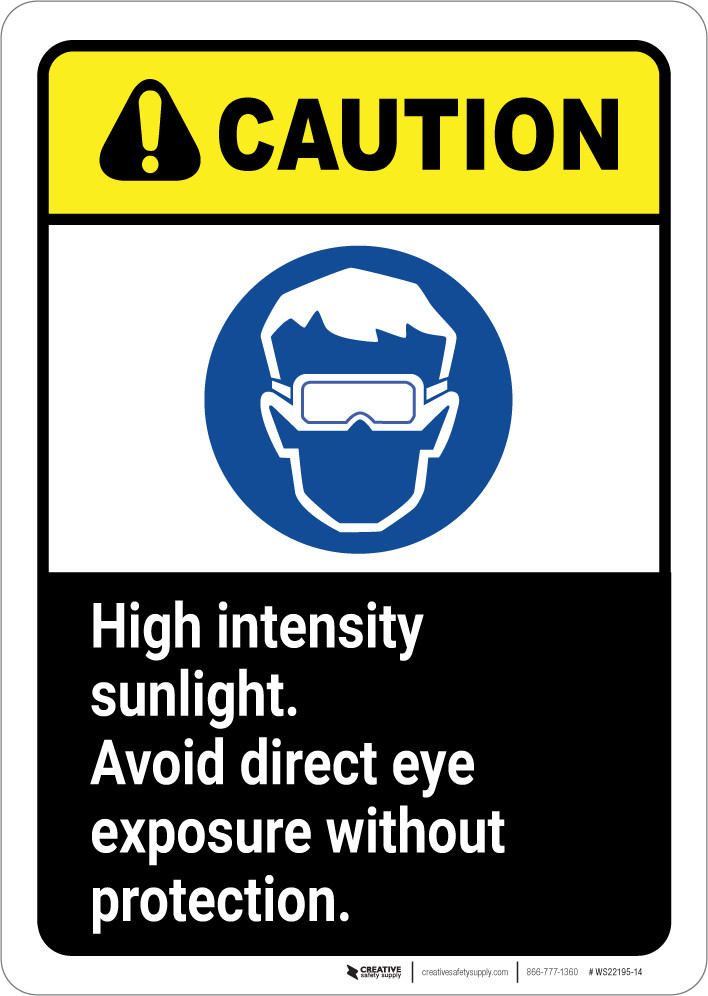 Caution: High Intensity Sunlight Avoid Eye Exposure ANSI - Wall Sign