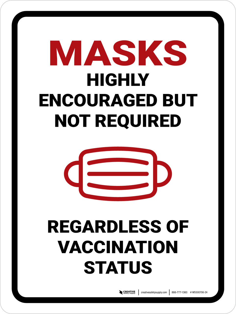 Mask Highly Encouraged Regardless Of Portrait - Wall Sign