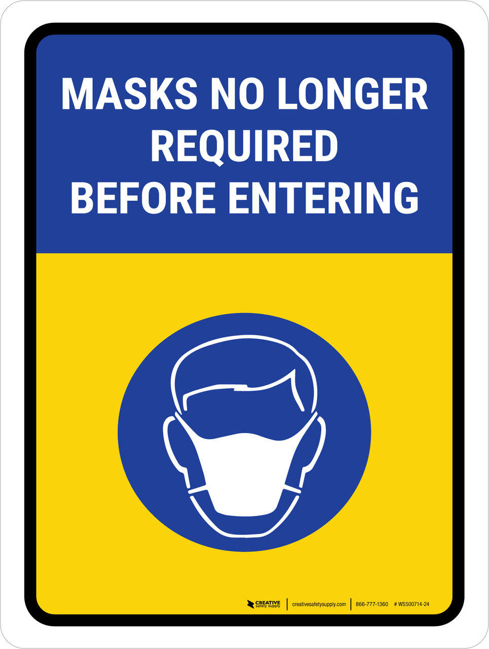 Mask No Longer Required With Icon Portrait - Wall Sign | Creative ...