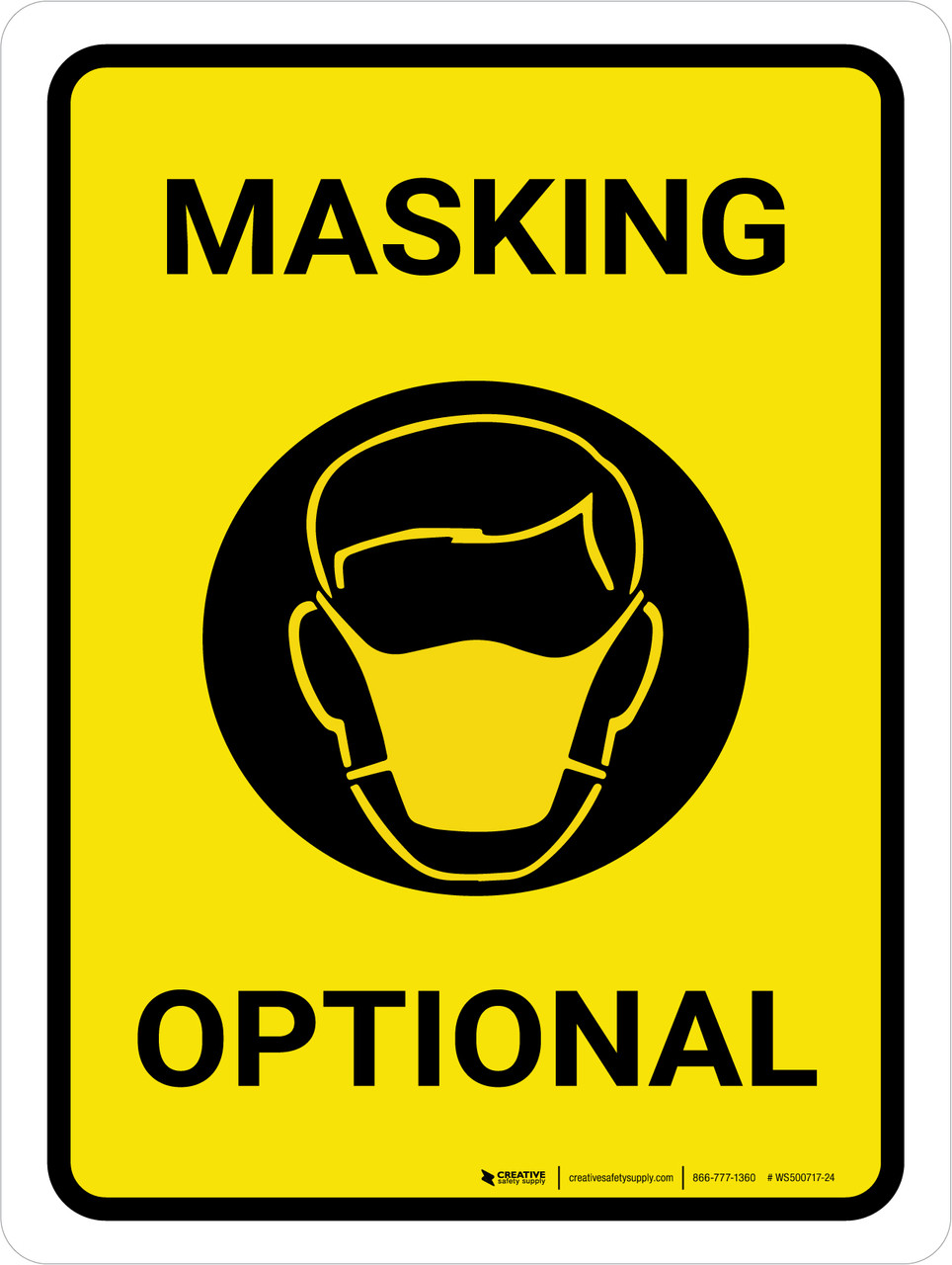 Masking Optional Yellow Portrait - Wall Sign