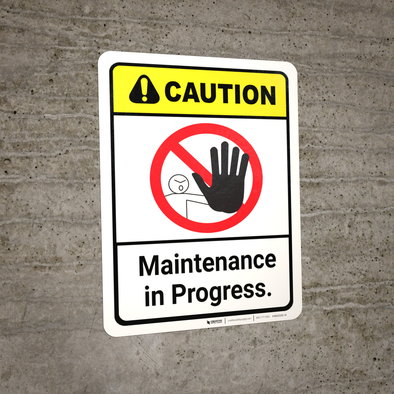 Caution: Maintenance in Progress ANSI - Wall Sign