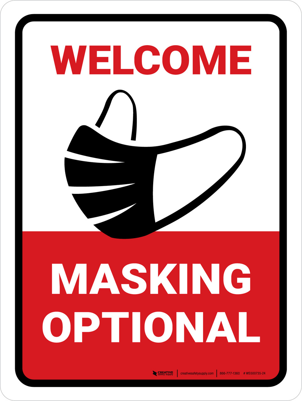 Welcome Masking Optional Portrait - Wall Sign