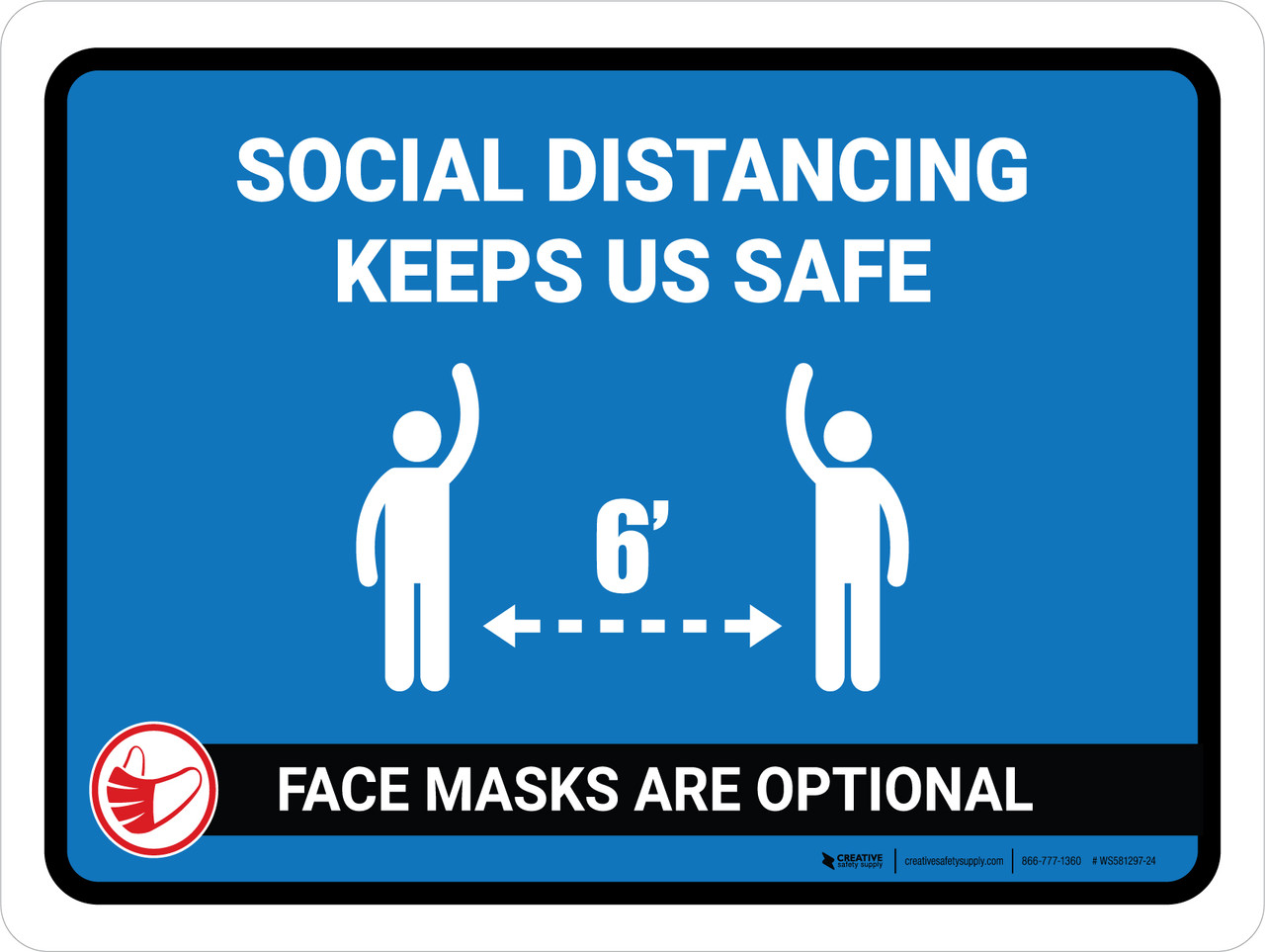 Keeps Us Safe Mask Optional Landscape - Wall Sign