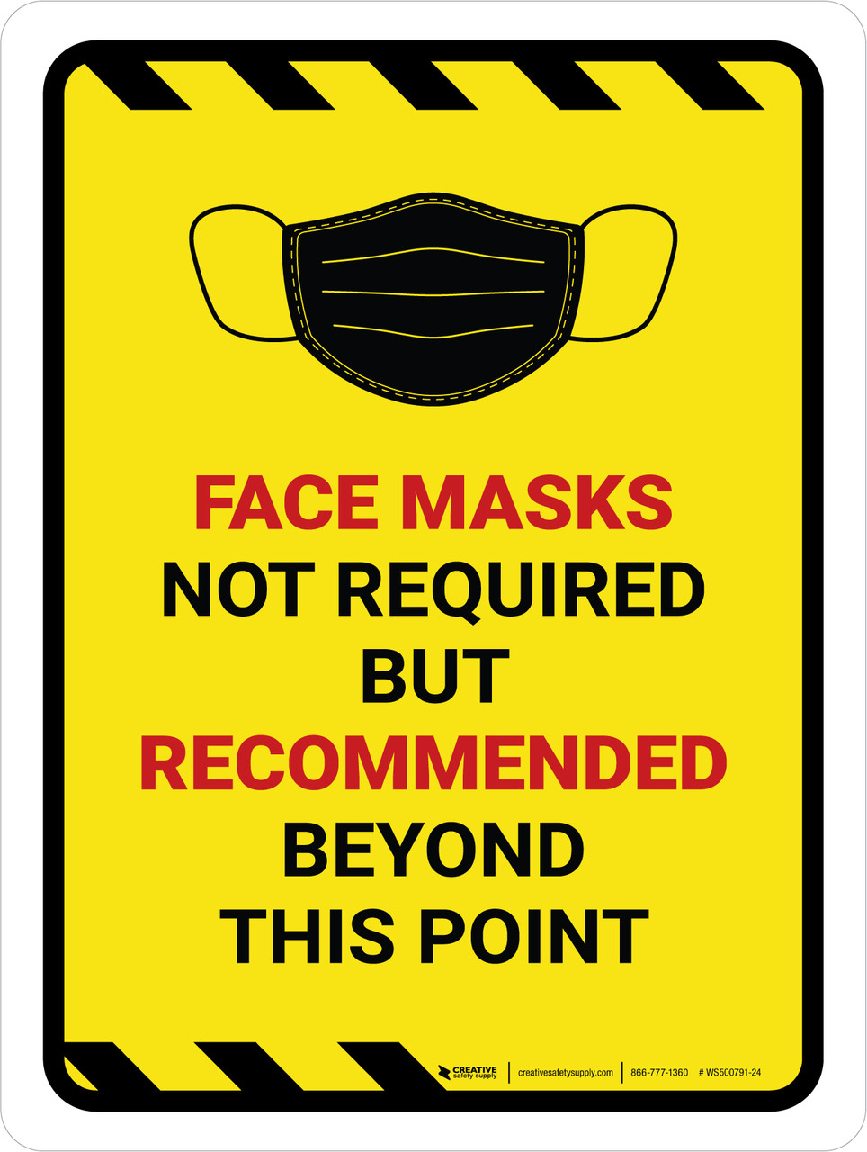 Hazard Face Mask Not Required Beyond This Point Portrait - Wall Sign ...
