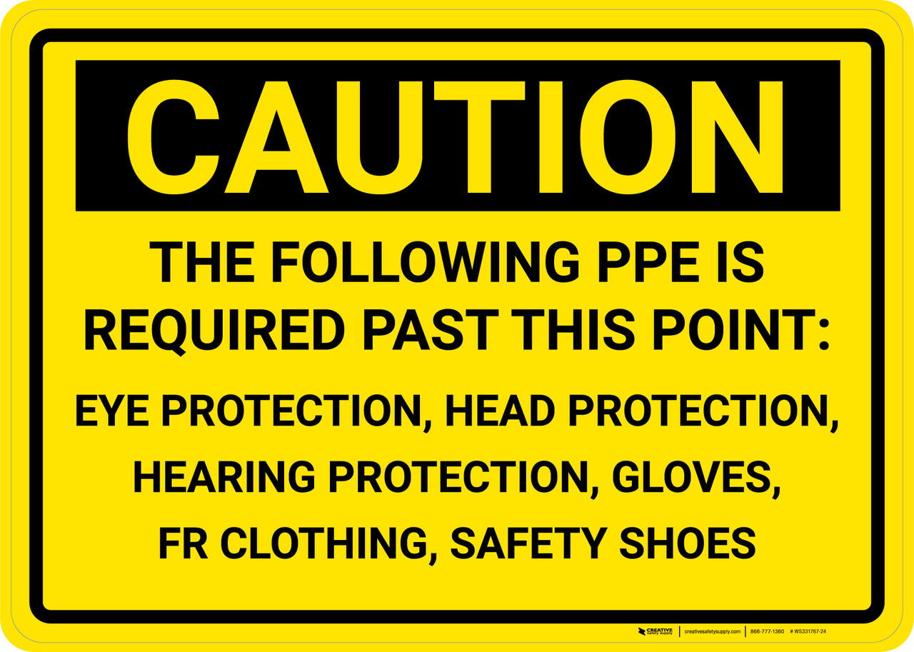 Caution: The following PPE is Required - Eye, Head, Hearing, Gloves ...