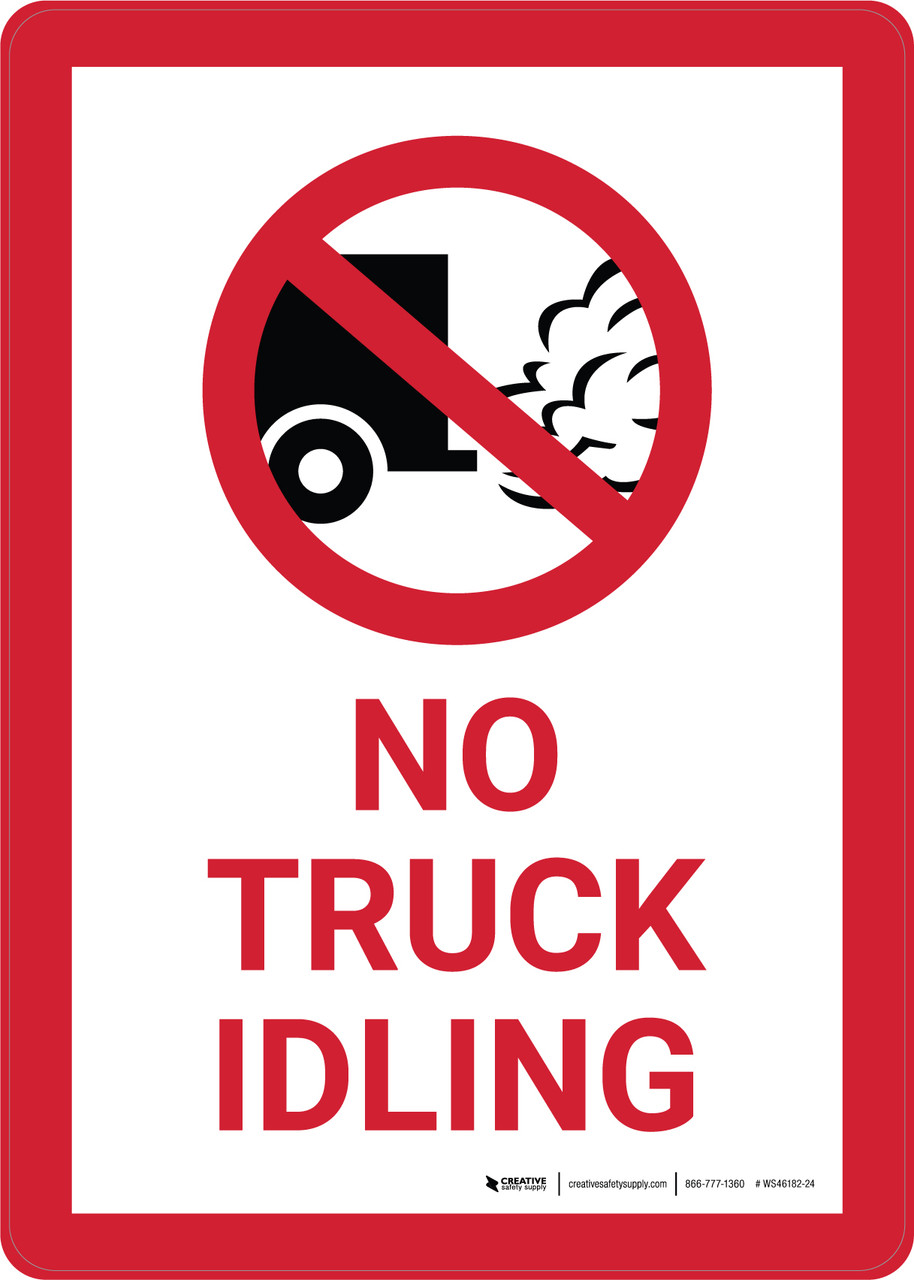 No Truck Idling Portrait - Wall Sign