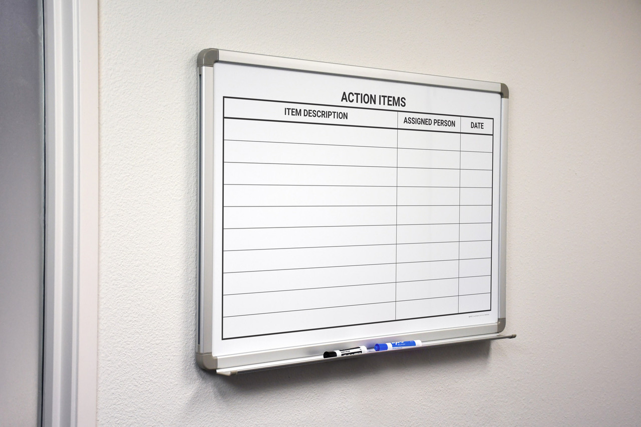 Action Items Dry Erase Board | Creative Safety Supply