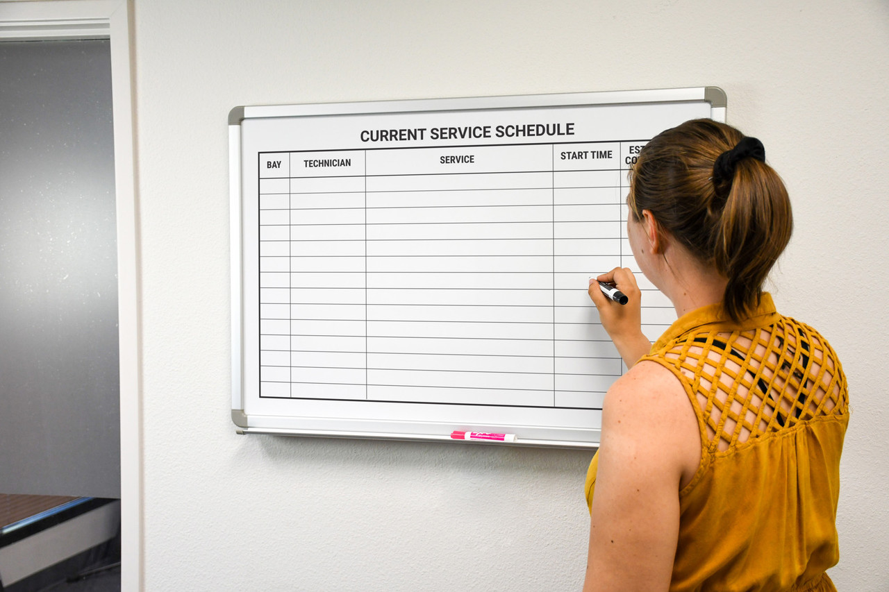 Current Service Schedule Dry Erase Board | Creative Safety Supply
