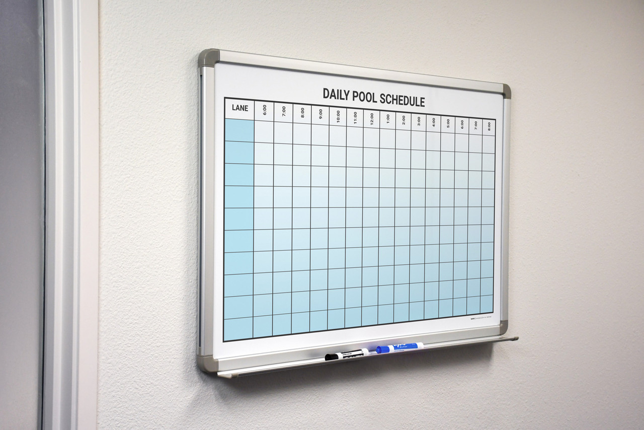 Pool Schedule Dry Erase Board