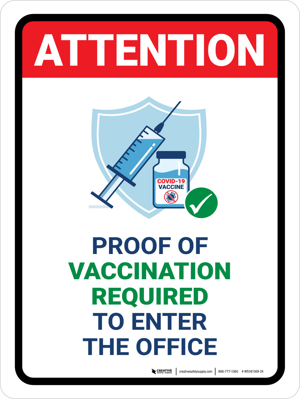 Attention: Proof Of Vaccination Required to Enter Office Portrait ...
