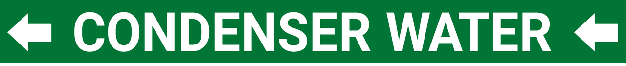 Condenser Water Pipe Labels| Pre-Printed Pipe Marking La