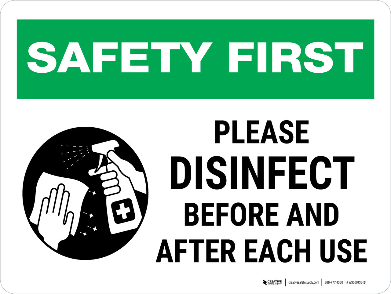 Safety First: Please Disinfect Before And After Each Use Landscape ...