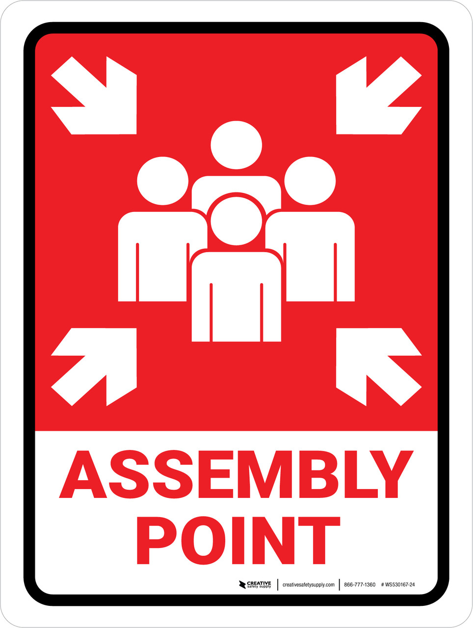 Assembly Point RED Portrait - Wall Sign