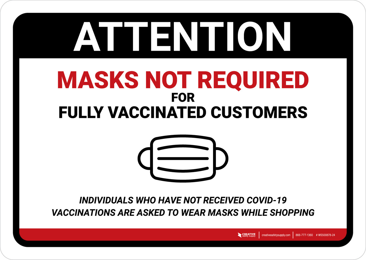 Masks Are Not Required For Landscape - Wall Sign | Creative Safety Supply