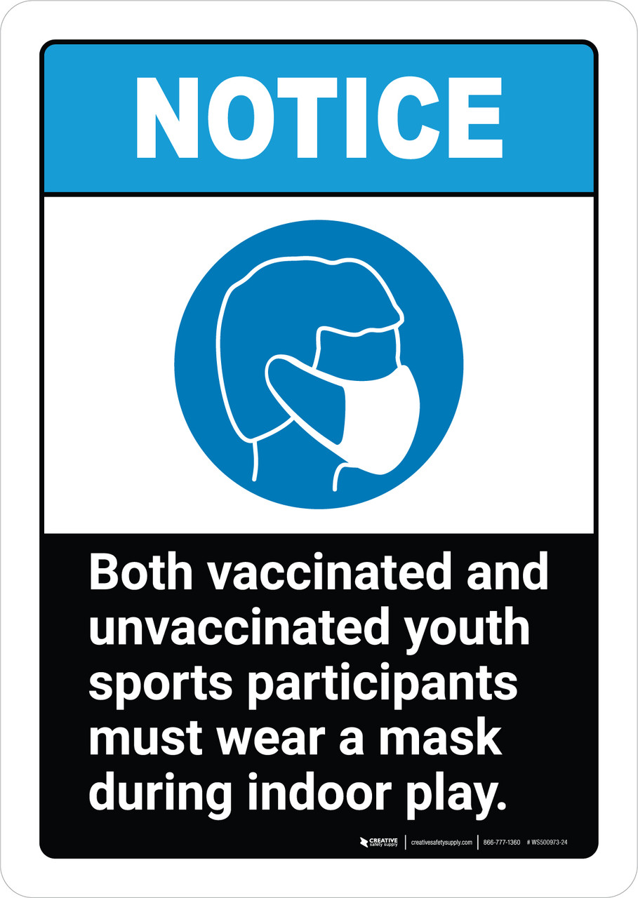 Notice: Both Vaccinated & Unvaccinated Youth Participants Must Wear a ...