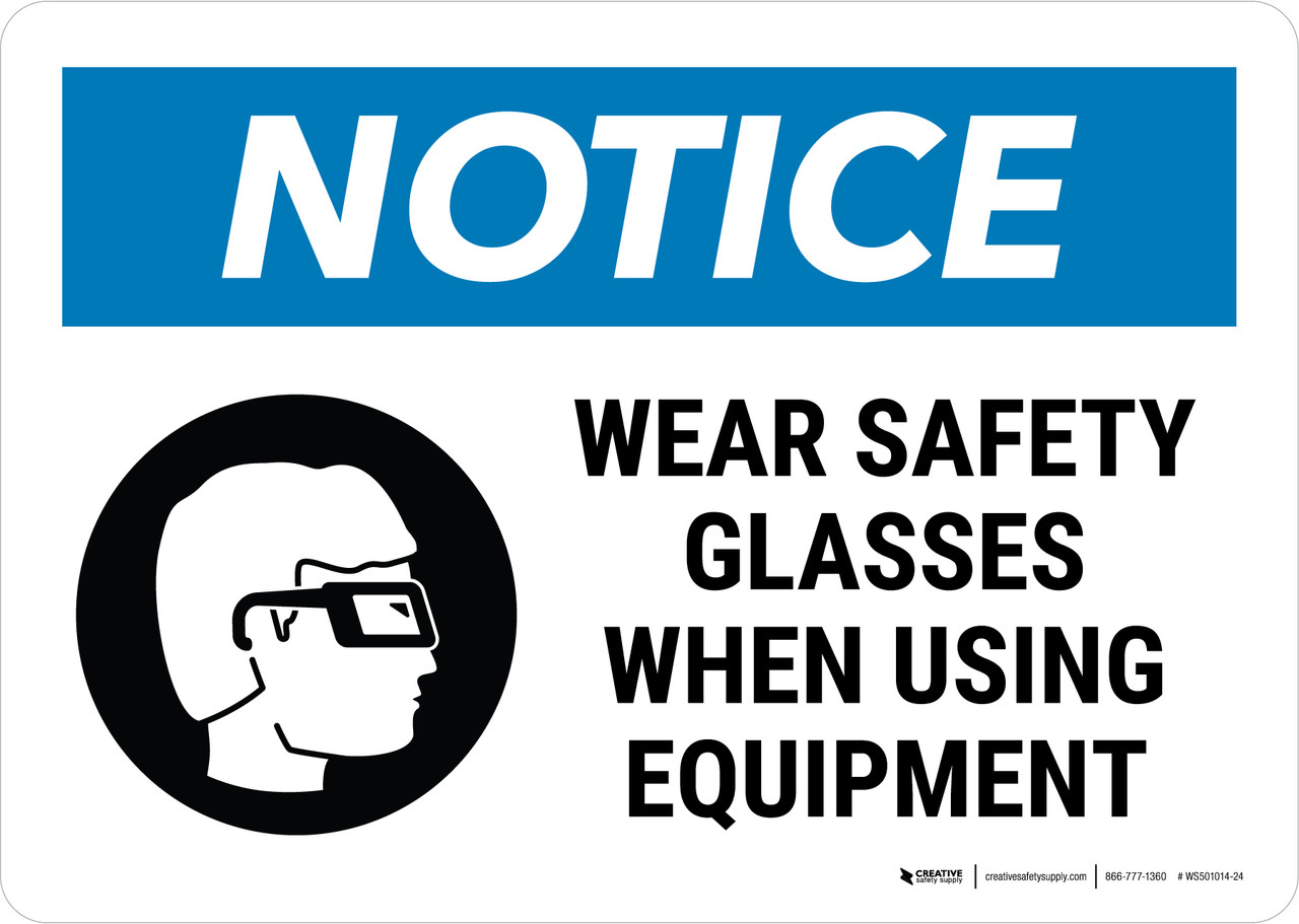 Notice: Wear Safety Glasses When Using Equipment with Icon Landscape ...