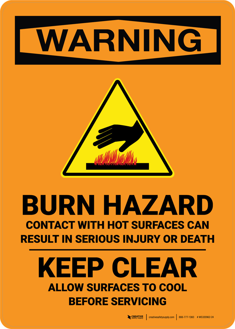 Warning: Burn Hazard - Burn Hazard - Keep Clear Allow Surfaces to Cool ...