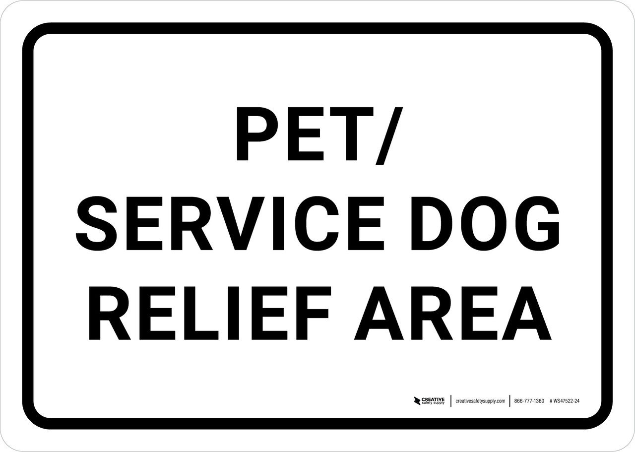 Pet or Service Dog Relief Area Landscape - Wall Sign