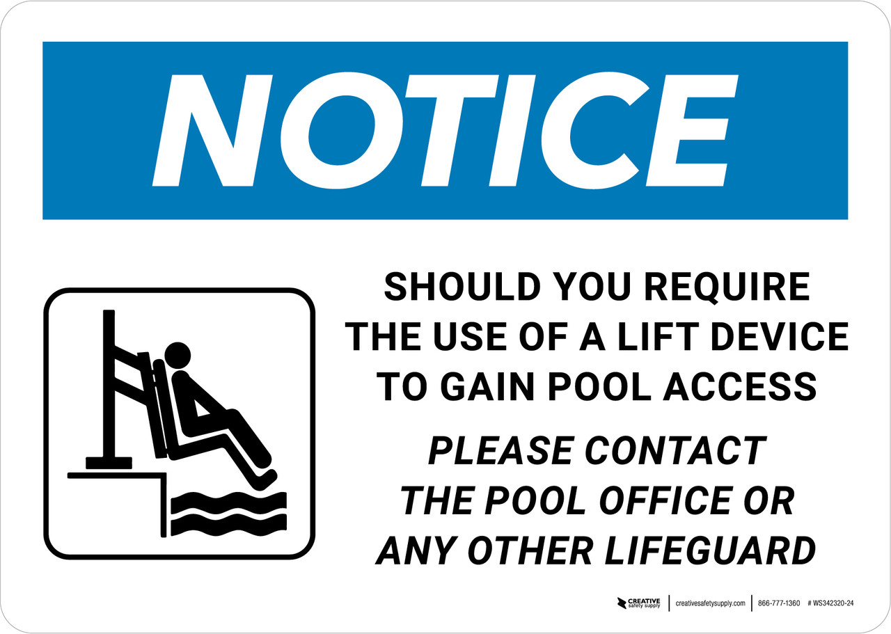 Notice: Should You Require the Use of a Lift Device to Gain Pool Access ...