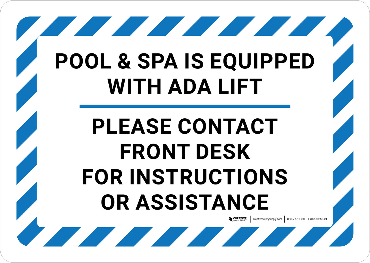 Pool Lift Available Upon Request Bilingual Spanish Landscape - Wall ...