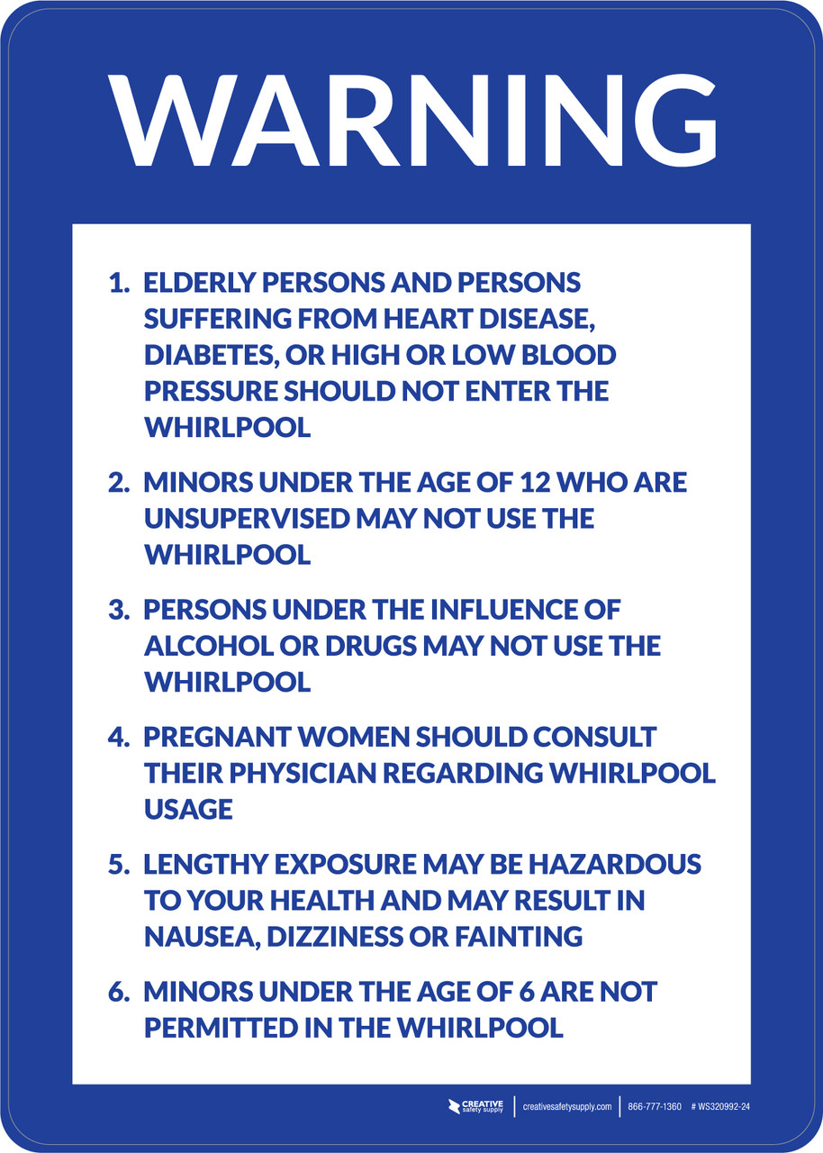 Wisconsin Whirlpool Warning Portrait - Wall Sign | Creative Safety Supply