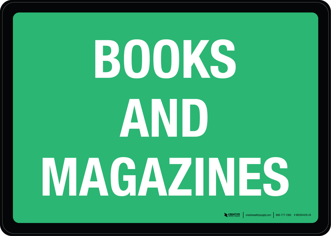 Books And Magazines Landscape - Wall Sign
