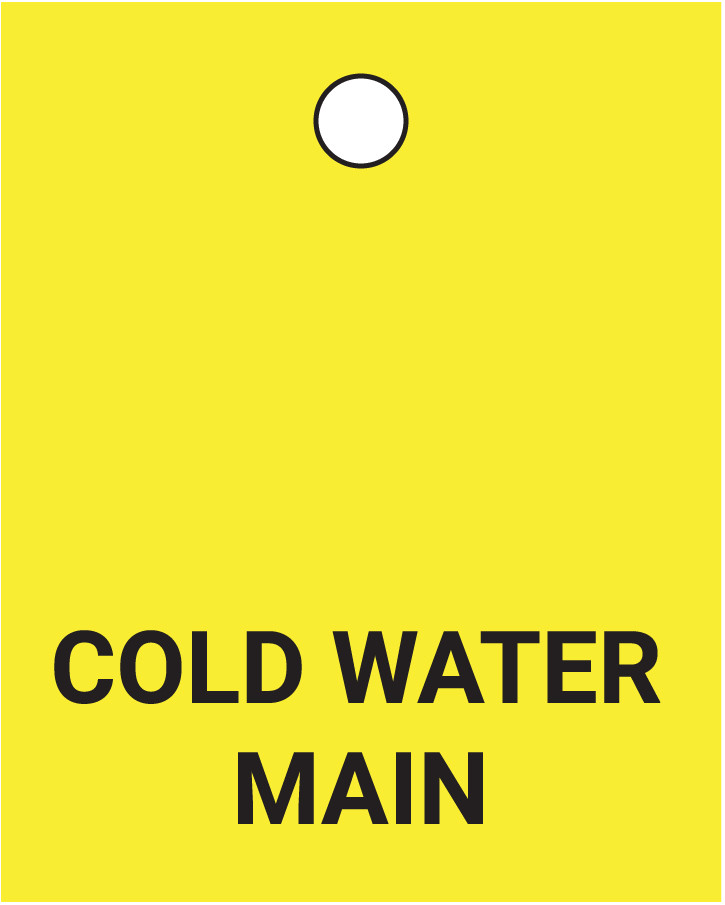 Cold Water Main - Valve Tag