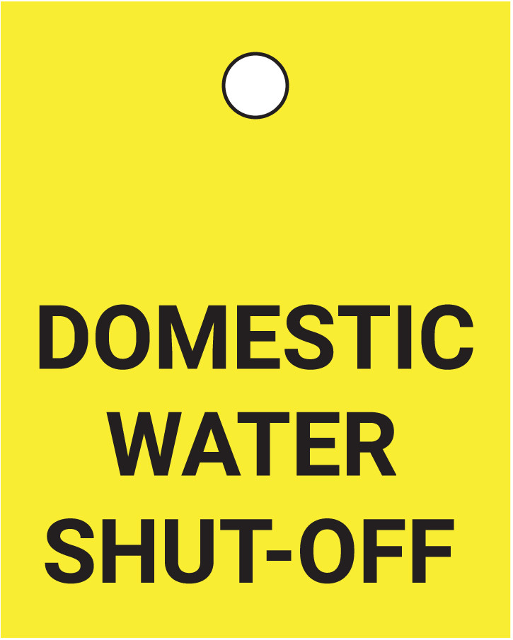 Domestic Water Shut-Off - Valve Tag | Creative Safety Supply