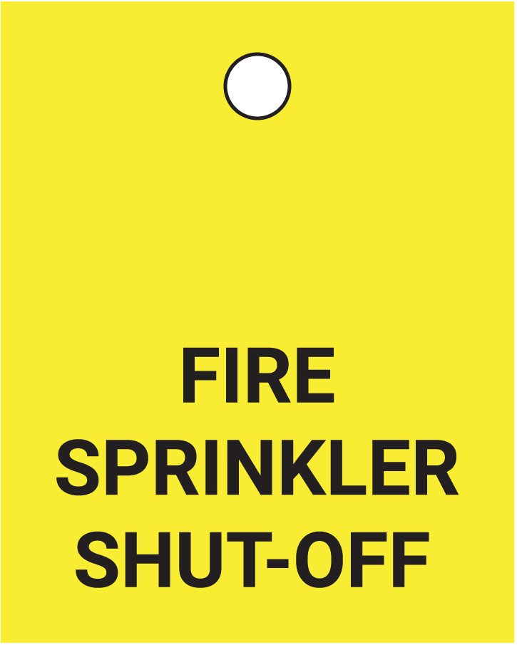 Fire Sprinkler Shut-Off - Valve Tag | Creative Safety Supply