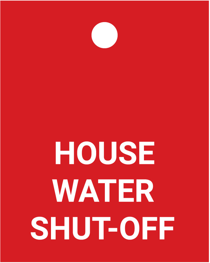 House Water Shut-Off - Valve Tag | Creative Safety Supply