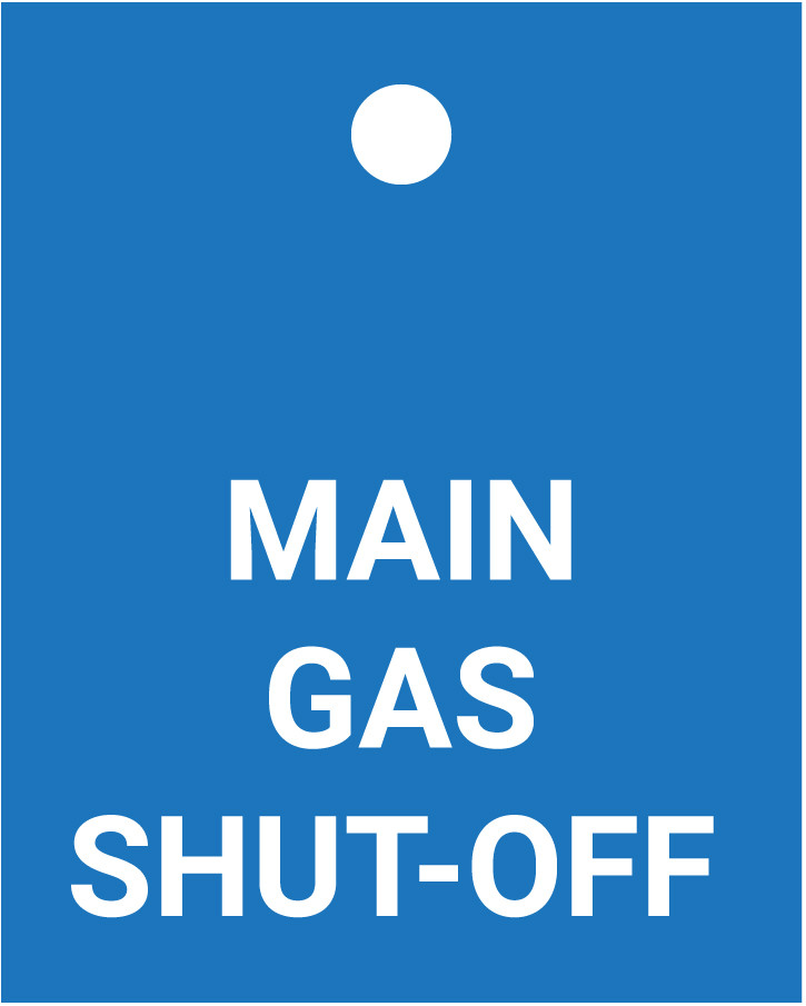 Main Gas Shut-Off - Valve Tag