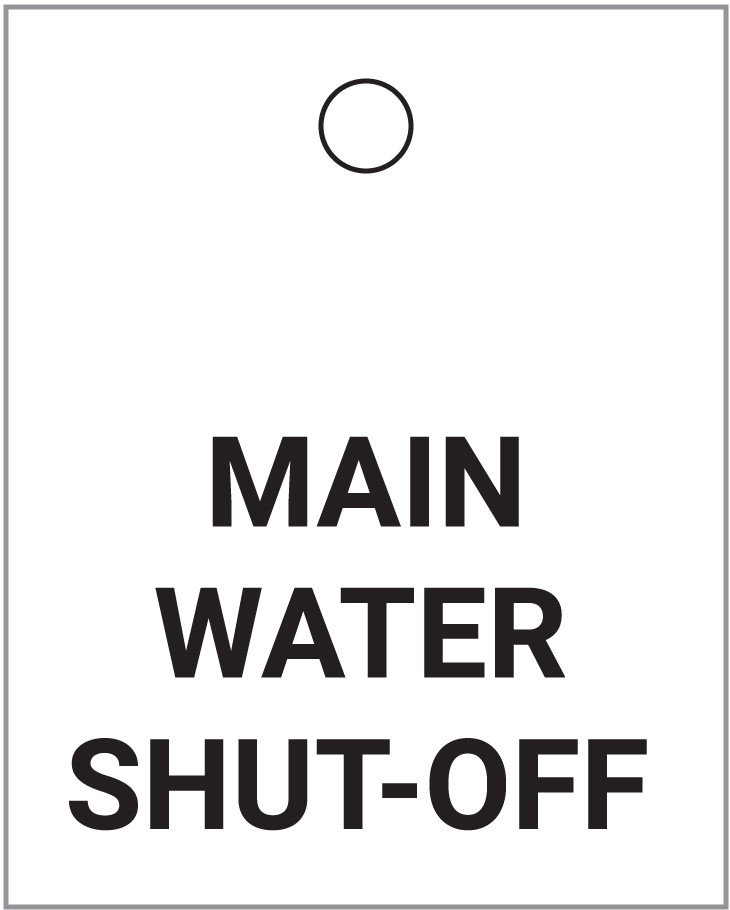 Main Water Shut-Off - Valve Tag | Creative Safety Supply