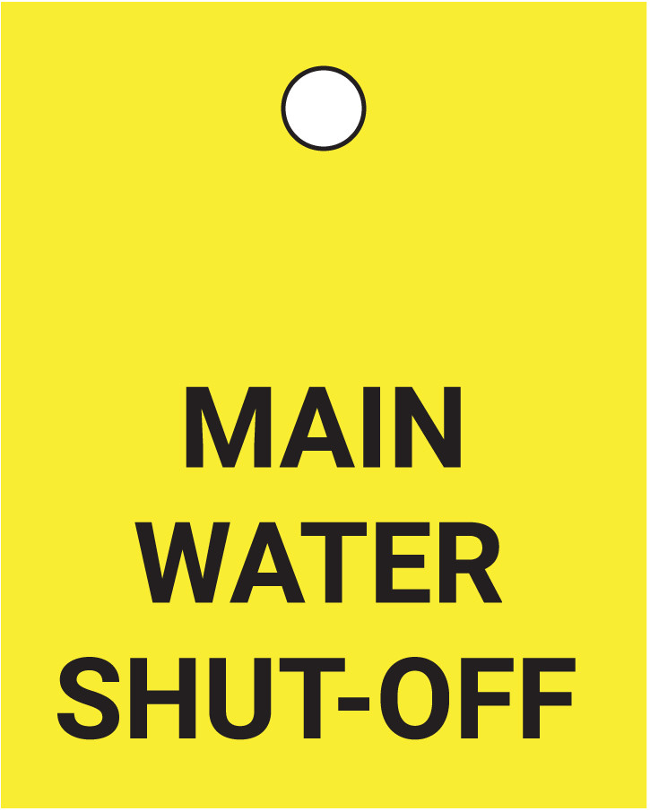 Main Water Shut-Off - Valve Tag | Creative Safety Supply