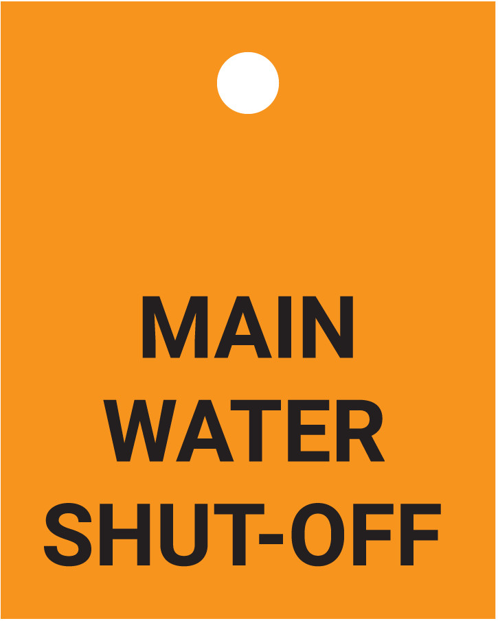 Main Water Shut-Off - Valve Tag | Creative Safety Supply