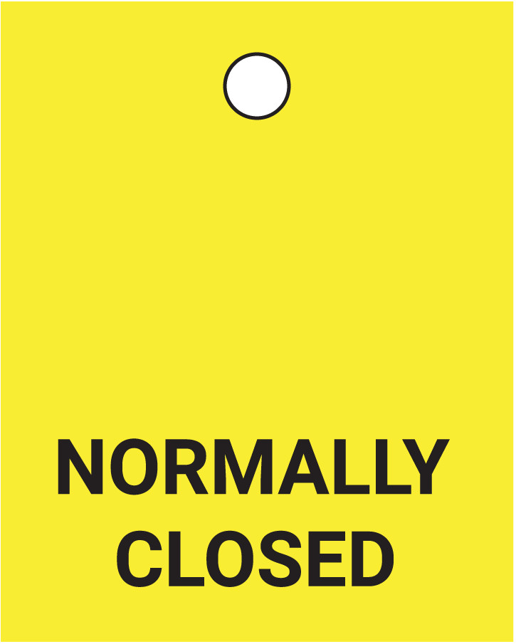Normally Closed - Valve Tag