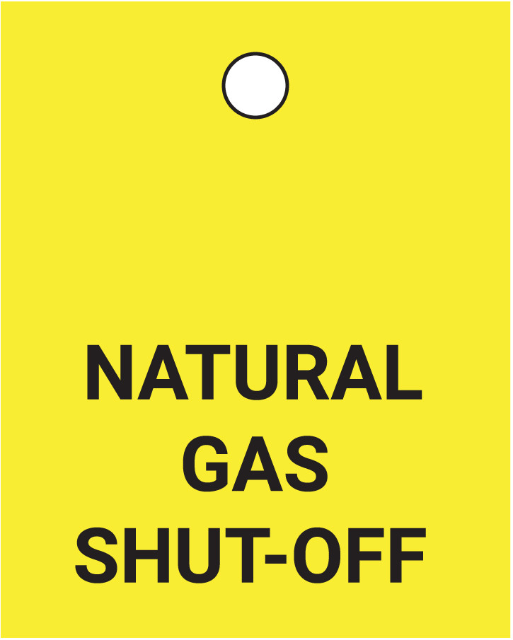 Natural Gas Shut-Off - Valve Tag
