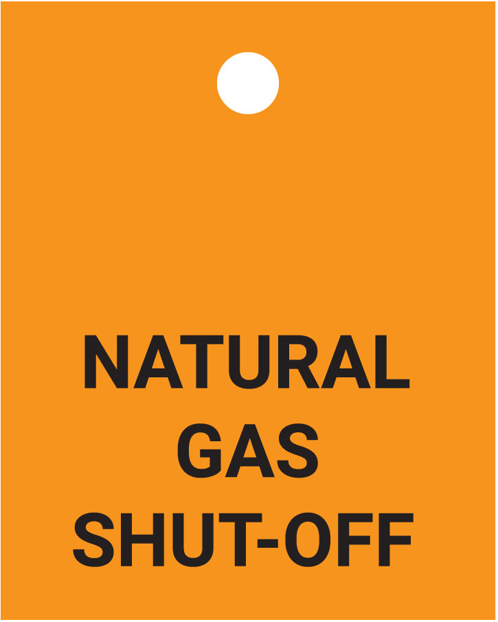 Natural Gas Shut-Off - Valve Tag