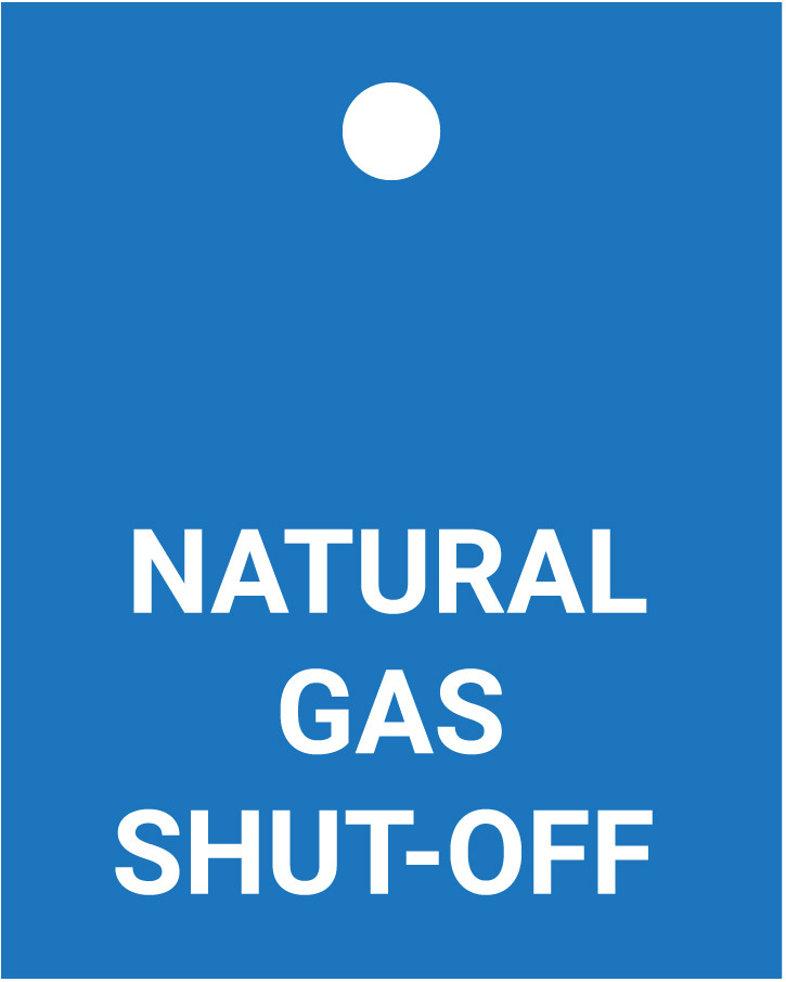 Natural Gas Shut-Off - Valve Tag