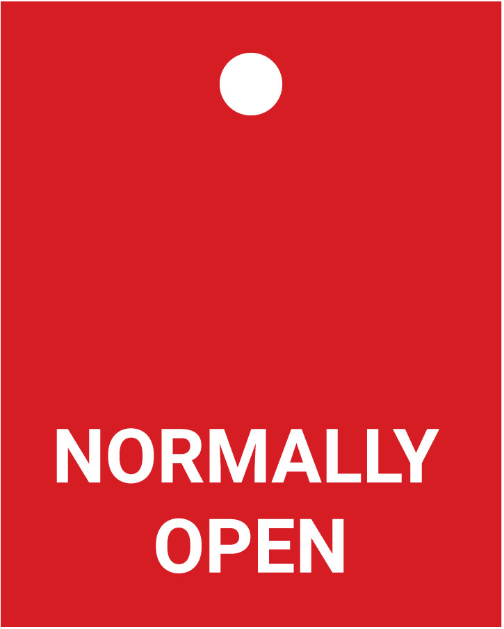Normally Open - Valve Tag