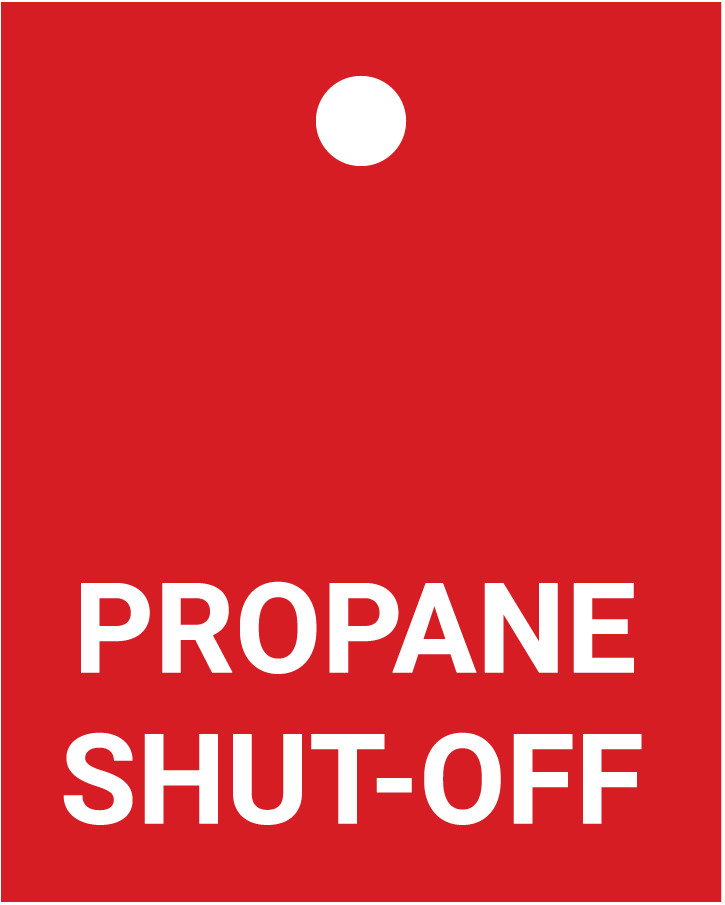 Propane Shut-Off - Valve Tag
