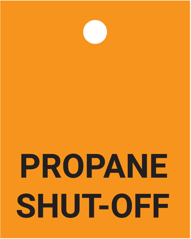 Propane Shut-Off - Valve Tag
