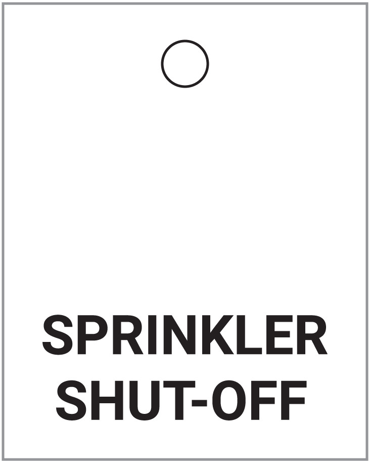 Sprinkler Shut-Off - Valve Tag | Creative Safety Supply